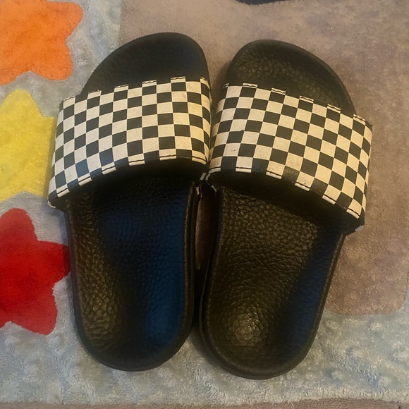 Vans | Shoes | Vans Checkered Slides | Poshmark